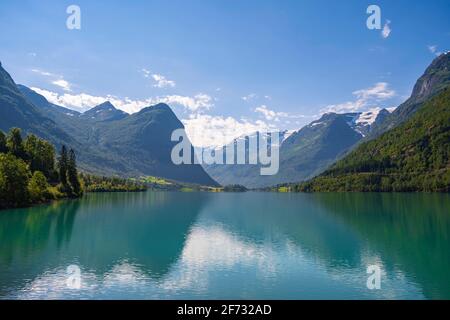 Oldevatnet lake, Stryn, Vestland, Norway Stock Photo - Alamy