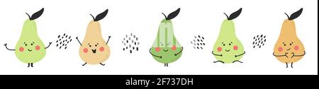 kawaii pear fruit icon Stock Vector Image & Art - Alamy