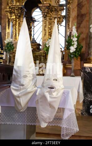 Detail of typical costume of holy week in spain, catholic tradition ...