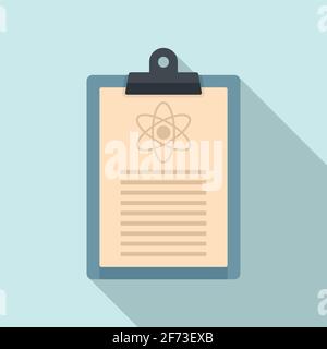 Biophysics clipboard icon. Flat illustration of biophysics clipboard ...