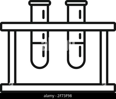 Test tubes stand icon. Outline test tubes stand vector icon for web ...