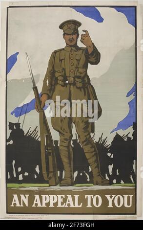 Vintage WW1 Recruiting Enlisting Poster UK 'Come into the ranks and ...