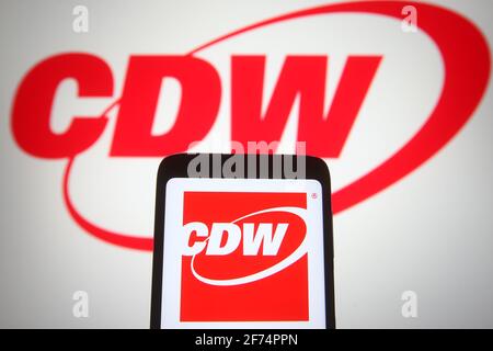 In this photo illustration the CDW logo of a provider of technology ...