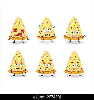 Slice of marinara pizza cartoon character bring information board ...