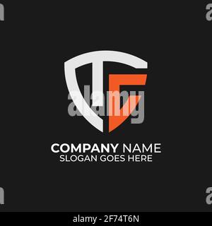 TC monogram logo initial with shield guard shape design ideas Stock ...