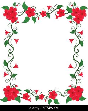 Vector illustration pattern flower frame with design of home sweet home ...
