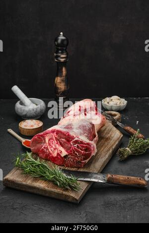 Raw beef shank, whole, uncut Stock Photo - Alamy