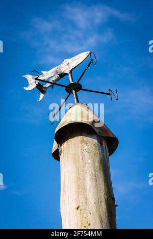 A fish in the wind: weather vane at St. Peter-Ording beach Stock Photo ...