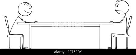 Negotiation table vector illustration. Cartoon politicians, directors ...