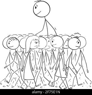 Individuality and Opportunity, Vector Cartoon Stick Figure Illustration ...