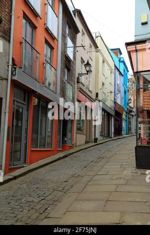 Narrow street, Folkestone Stock Photo - Alamy