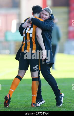 Jacob Greaves #4 of Hull City celebrates his goal to make it 0-1 during ...