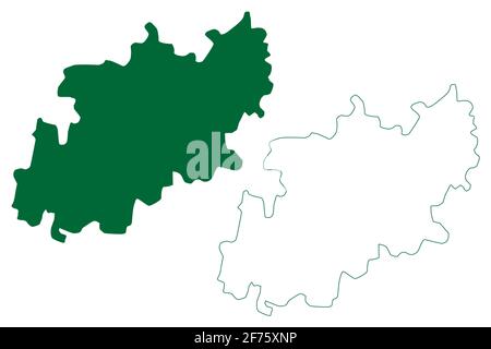 Jhajjar district (Haryana State, Republic of India) map vector ...