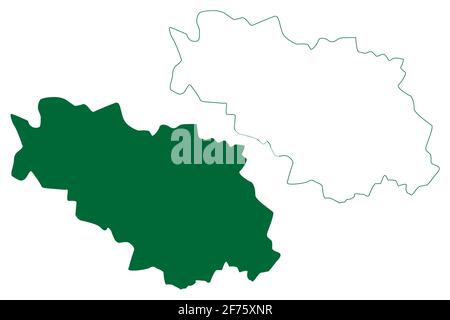 Sonipat district (Haryana State, Republic of India) map vector ...