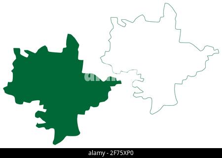 Rewari district (Haryana State, Republic of India) map vector ...
