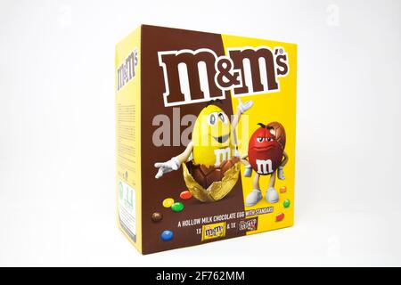 peanut m&m's Easter egg isolated on white background - a hollow milk ...
