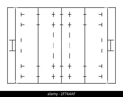 rugby field markings lines, rugby playground in isometric. Sports ...