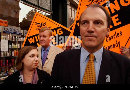 VICTORIOUS LIBERAL DEMOCRATS,CHARLES KENNEDY,SARAH TEATHER AND SIMON ...