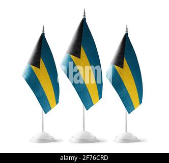 Small national flags of the Bahamas on a black background Stock Photo ...