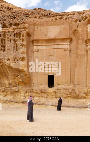 Jabal al Ahmar ancient Nabataean civilization tombs carved in stone ...