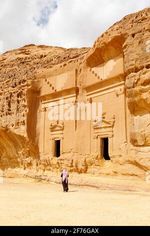 Jabal al Ahmar ancient Nabataean civilization tombs carved in stone ...