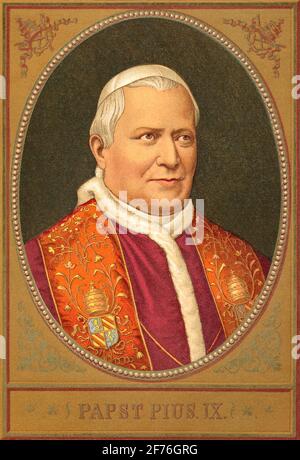 Portrait of Pope Pius IX Pius IX Pontifex Maximus (title on object ...