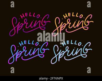 Hello Spring poster design of poppy flowers wreath or floral frame ...