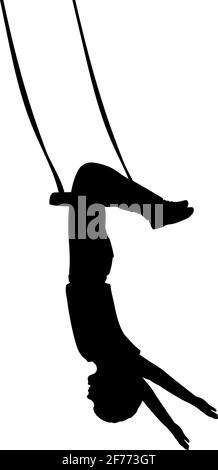 Happy boy hanging upside down from tree branch Stock Vector Image & Art - Alamy