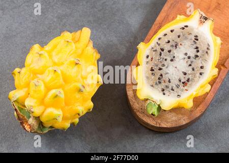 Fresh yellow pitaya - Selenicereus megalanthus Stock Photo - Alamy