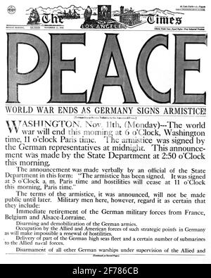 Armistice with Germany Ending World War I, Compiegne, France, November ...