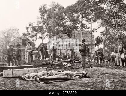 Graves of the American Civil War dead are marked with simple stone ...