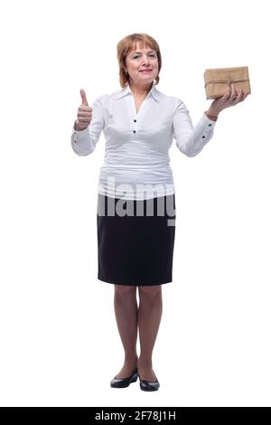 entrepreneur hold birthday gift. shopping concept. mens day. cropped ...