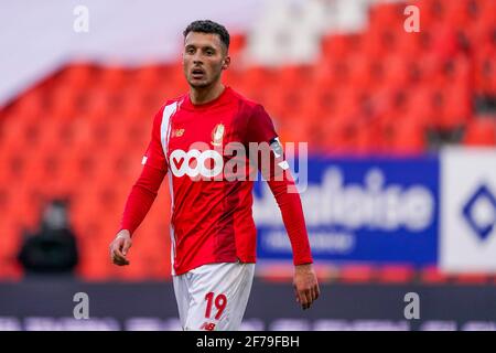 LUIK, BELGIUM - APRIL 3: Selim Amallah of Standard Liège during the ...