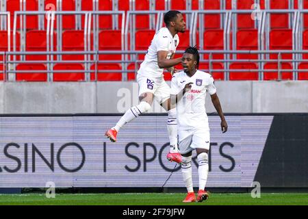 ANTWERPEN, BELGIUM - APRIL 5: Michael Murillo of RSC Anderlecht ...