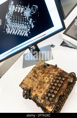 Close up of the Enigma Machine - During World War II, the Germans used ...