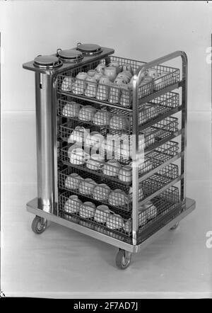 Serving wagon for coffee cups Stock Photo - Alamy