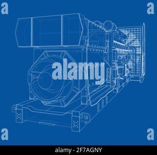 Large industrial diesel generator. Vector Stock Vector Image & Art - Alamy
