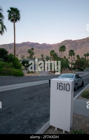 This Indian Land sign sits close to Palm Springs, CA, USA and looks ...