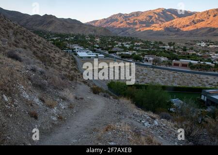 This Indian Land sign sits close to Palm Springs, CA, USA and looks ...