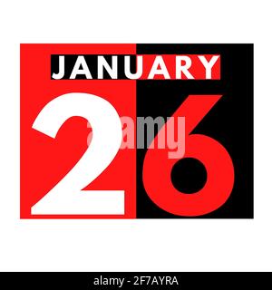 January 26 . Flat daily calendar icon .date ,day, month .calendar for ...