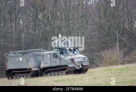 detailed closeup of a British Army BvS10 Viking all terrain armoured ...