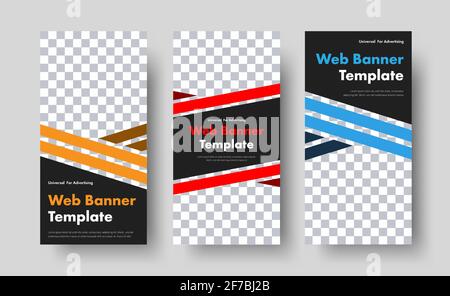 Diagonal banner design templates. Web banner design vector with text ...