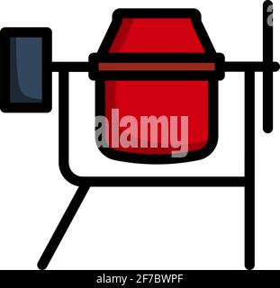 Icon Of Concrete Mixer. Editable Bold Outline With Color Fill Design ...