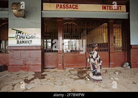 MALI, Bamako , old railway station from french colonial time, railway ...