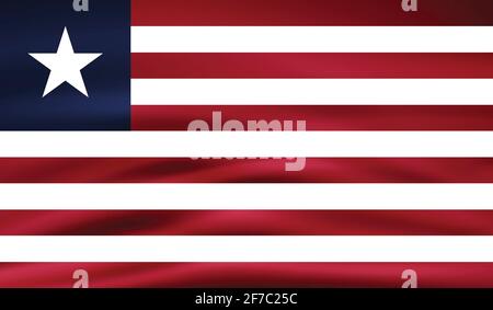 Republic of Liberia flag created in grunge paint style Stock Vector ...