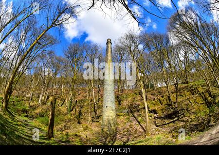 Mill Chimney, Upper Lumb Mill, Colden Clough, Hebden Bridge, Calderdale ...