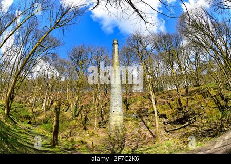 Lumb Mill Chimney, Colden Clough, Hebden Bridge, West Yorkshire Stock ...
