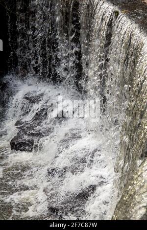 Flowing river at Mag Brook, Honley, Holmfirth, Yorkshire, UK Stock ...