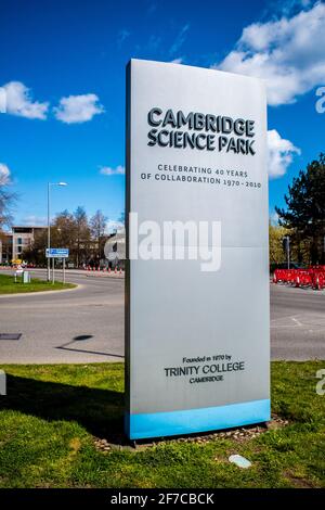 Cambridge Science Park Entrance sign in Cambridge Stock Photo - Alamy