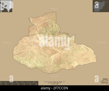 Badghis, province of Afghanistan. High resolution satellite map ...